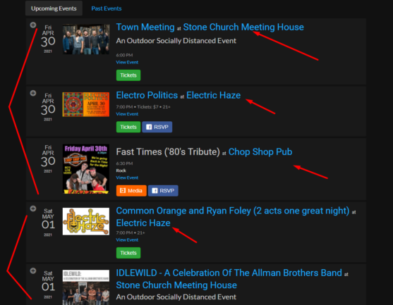 Building an Event List for Multiple Venues or Artists now built into ...